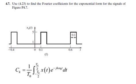 Solved Use 423 To Find The Fourier Coefficients For The
