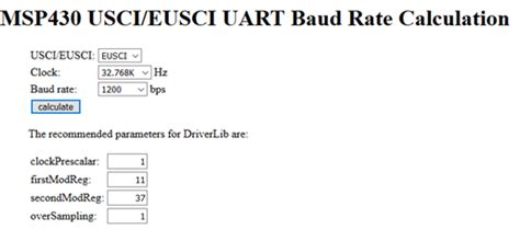 MSP430FR4133 Msp430fr4133 Uart Baudrate Configuration MSP Low Power