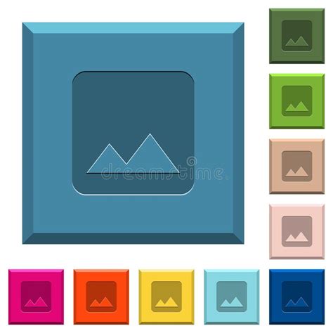 Image Engraved Icons On Edged Square Buttons Stock Vector Illustration Of Buttons Tiled