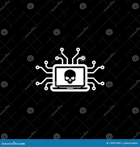 Cyber Attack Logo Hacker Icon Cyber Crime Or Threats On Dark