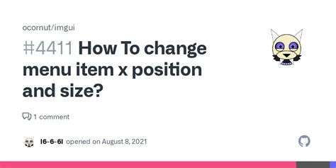 How To Change Menu Item X Position And Size Issue 4411 Ocornut