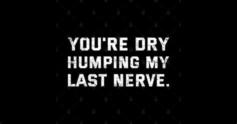 Offensive Adult Humor You Re Dry Humping My Last Nerve Offensive Adult Humor T Shirt Teepublic