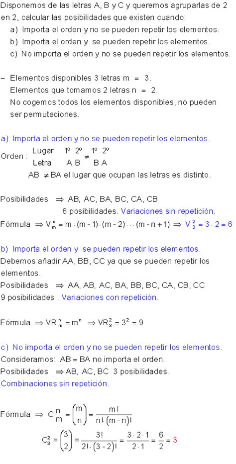 Combinatoria Variaciones Permutaciones Y Combinaciones