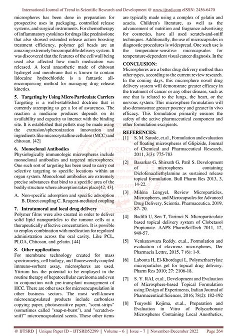 A Review On Microspheres Types Method Of Preparation Characterization And Application Pdf