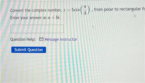 Solved Convert the complex number z cis π from polar Chegg
