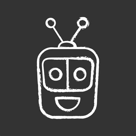 Chatbot Chalk Icon Talkbot Modern Robot Square Head Laughing Chat Bot Virtual Assistant