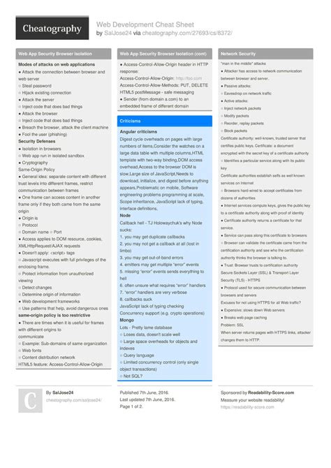 Web Development Cheat Sheet