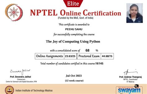 Python Nptel Iitmadras Joyofcomputing Programmingwithpython