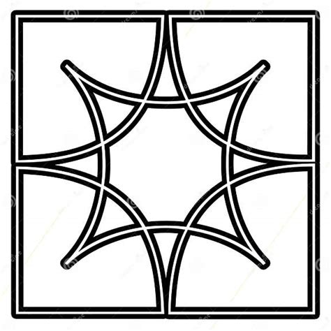 Simple Abstract Floor Tile Design Pattern White Background Set 8 Stock Illustration