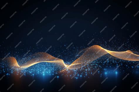 Premium Photo Digital Wave With Particles Abstract Background Technology Background