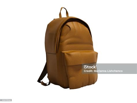 어린이 청소년 보기 오른쪽 그림자에 흰색 바탕에 3d 렌더링을 위한 학교에서 현대 갈색 가죽 가방 0명에 대한 스톡 사진 및 기타 이미지 Istock