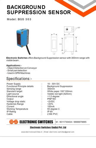 Background Suppression Sensor At ₹ 2500piece Diffuse Mode Sensor In