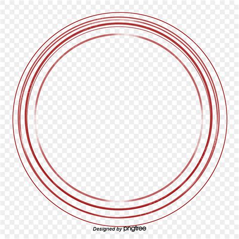 Vector Red Circle Hand Painted Hollow Circle Vector Red Circle Png
