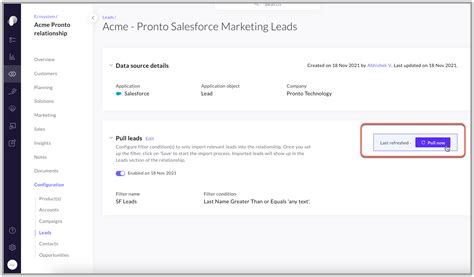 Salesforce Enable Data Pull Pronto Support