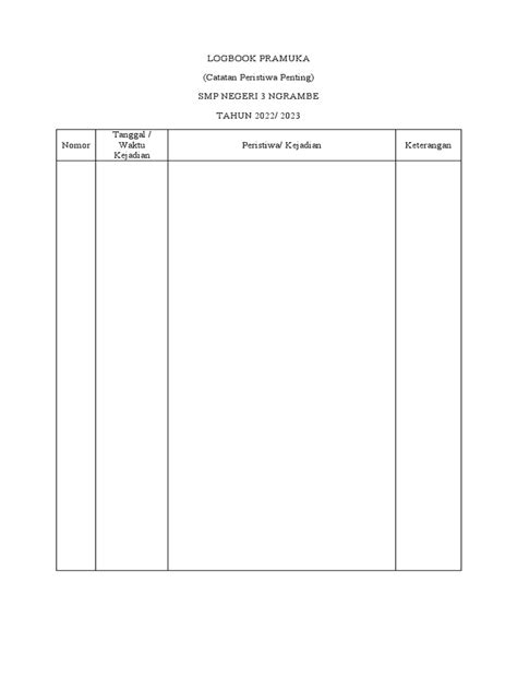 Log Book Pramuka Pdf