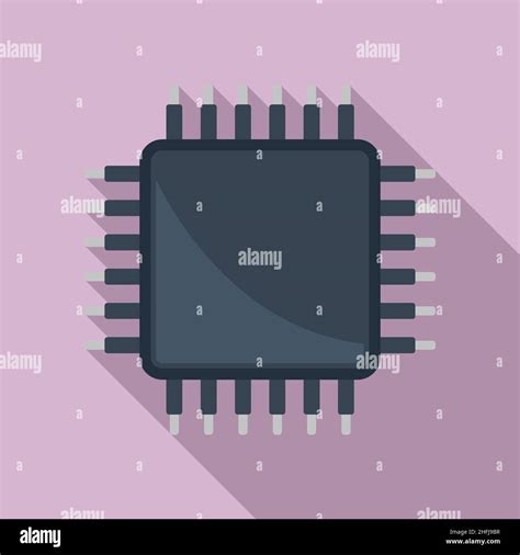 Science Cpu Icon Flat Vector Circuit Chip Digital Data Stock Vector Image And Art Alamy