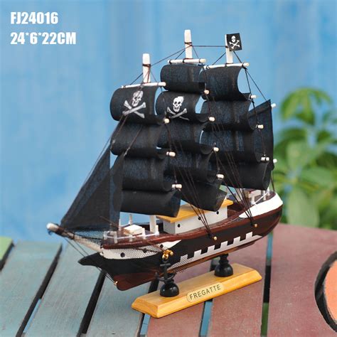 海盗船模 加勒比海盗船木制帆船 创意家饰 儿童家居饰品 地中海格 阿里巴巴