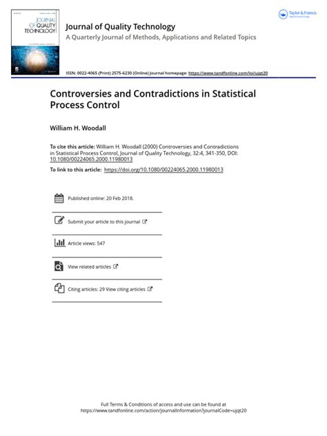 Spc Controversies And Contradictions In Statistical Process Control