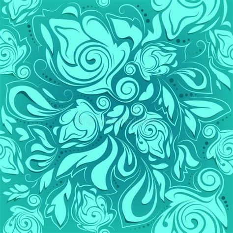 Floral Seamless Pattern Turquoise Abstract Background Stock Vector Illustration Of Bouquet