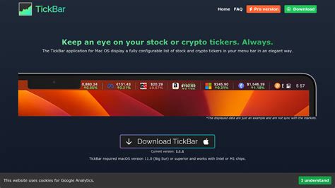 Tickbar Display Stock And Crypto Tickers In Your Macos Menu Bar In A Sexy Way