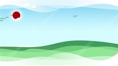 무료 봄의 푸른 하늘과 흰 구름 초원 아름다운 Ppt 배경 Slidesdocs