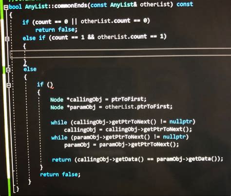 Solved Anylist Member Function Commonends O Parameter An