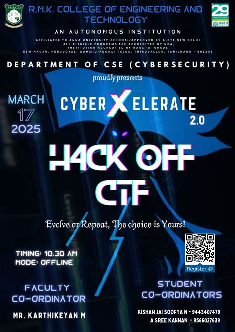 Hackoff Ctf Cybersecurity Techevent Rmkcet Cyberxelerate Cyber