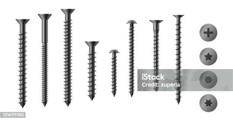사실적인 3d 금속 볼트 너트 리벳 와셔 및 나사 세트 수정 및 수리를 위한 구색 나사에 대한 스톡 벡터 아트 및 기타 이미지 나사 3차원 형태 닻 Istock