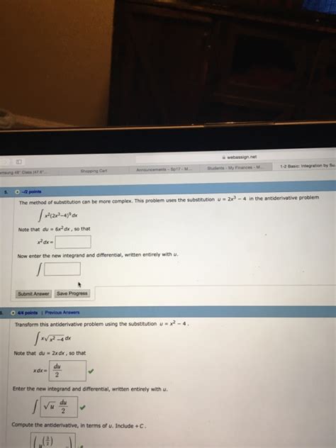 Solved The Method Of Substitution Can Be More Complex This