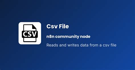 Csv File N8n Community Node Ncnodes