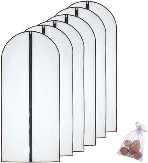Black Side Breathable Clear Moth Proof Garment Bags 24 X 54 Pack Of