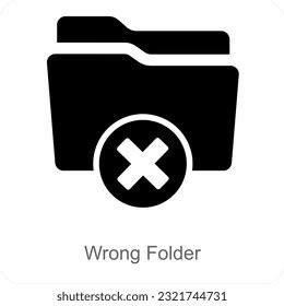 Wrong Folder Error Icon Concept Stock Vector Royalty Free Shutterstock