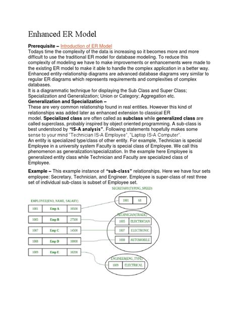 Enhanced Er Model Pdf Inheritance Object Oriented Programming Class Computer Programming