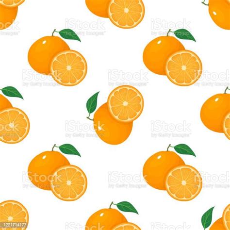 흰색 배경에 고립 신선한 밝은 이국적인 전체 반 귤 또는 만다린 과 원활한 패턴 건강한 라이프 스타일을위한 여름 과일 유기농