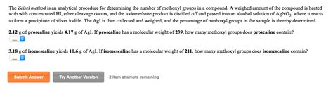 Solved The Zeisel Method Is An Analytical Procedure For