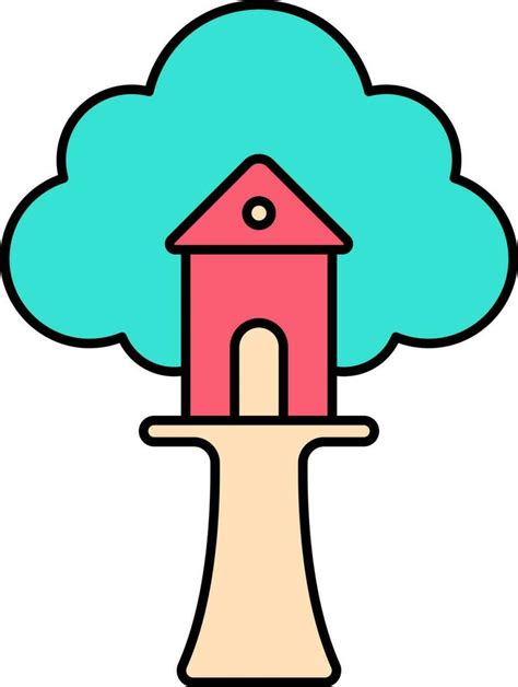 Colorful Tree House Icon In Flat Style 24179806 Vector Art At Vecteezy