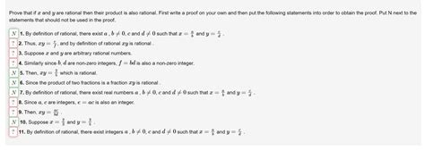 Solved Prove That If X ﻿and Y ﻿are Rational Then Their