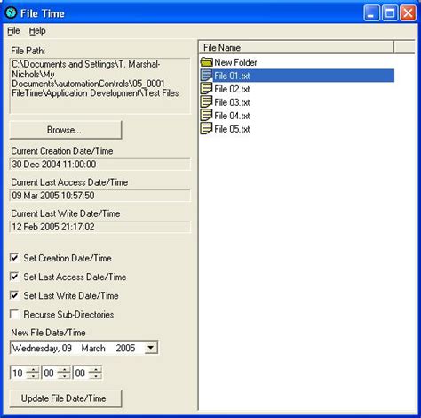 Filetime Getting And Setting The File Time In Net Codeproject
