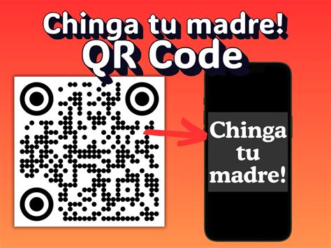 Chinga Tu Madre QR Code Prank QR Code Funny Qr Code Joke Qr Code Fuck You Qr Code Png Svg