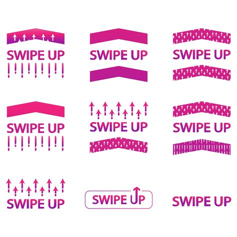 Swipe Up Icons Set In Pink Color 2547697 Vector Art At Vecteezy