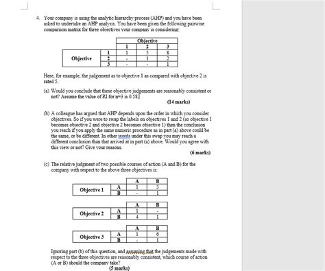 Solved Using Analytic Hierarchy Process Ahp Solve The 49 Off
