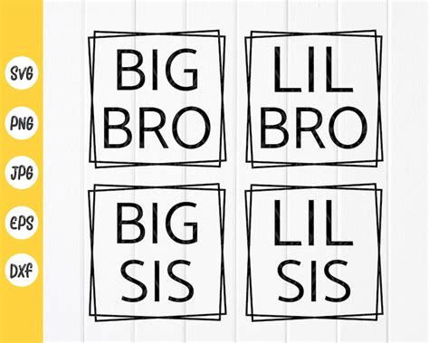 Big Sis Lil Sis Svg Big Bro Lil Bro Svg Siblings Matching Etsy