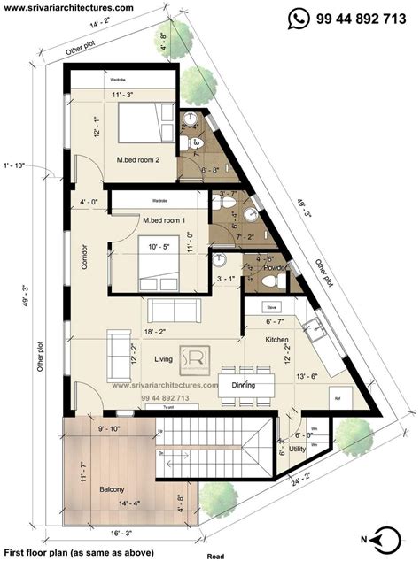Download Triangle Shape House Plan Autocad Dwg File Artofit