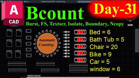 31 Autocad Bcount Commandautomatic Block Counting Burst Fs