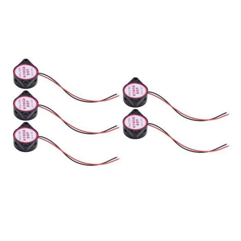 Ej Life Ensemble Dalarme Sonore 5pcs Buzzer Alarme Électrique Piezo Bip Actif 80db Abs Haute