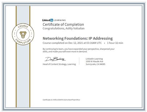 Ashly Valsalan On Linkedin Completed The Course Networking Foundations Ip Addressing