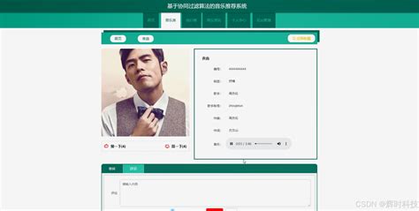 Java计算机毕业设计基于协同过滤算法的音乐推荐系统 （开题报告源码论文） Csdn博客