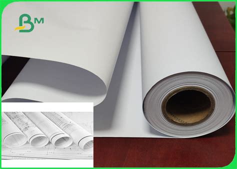 100 Virgin Pulp 80gsm CAD Plotter Paper Roll For Engineering Drawing Smooth