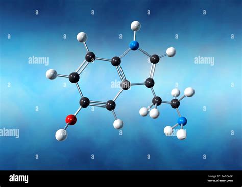 Serotonin Molecule Computer Artwork Of A Molecule Of Serotonin 5 Hydroxytryptamine C10 H12 N2