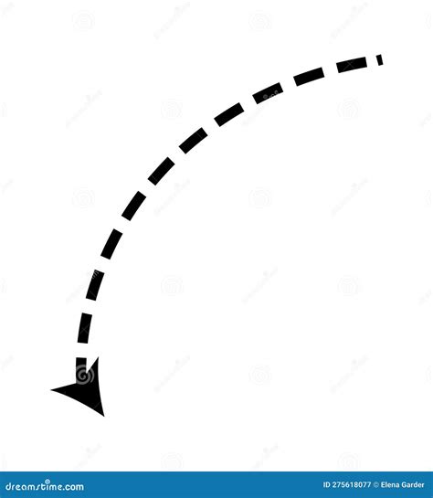 Dashed Arrow Set Vector Doodle Dot Line Stock Vector Illustration Of